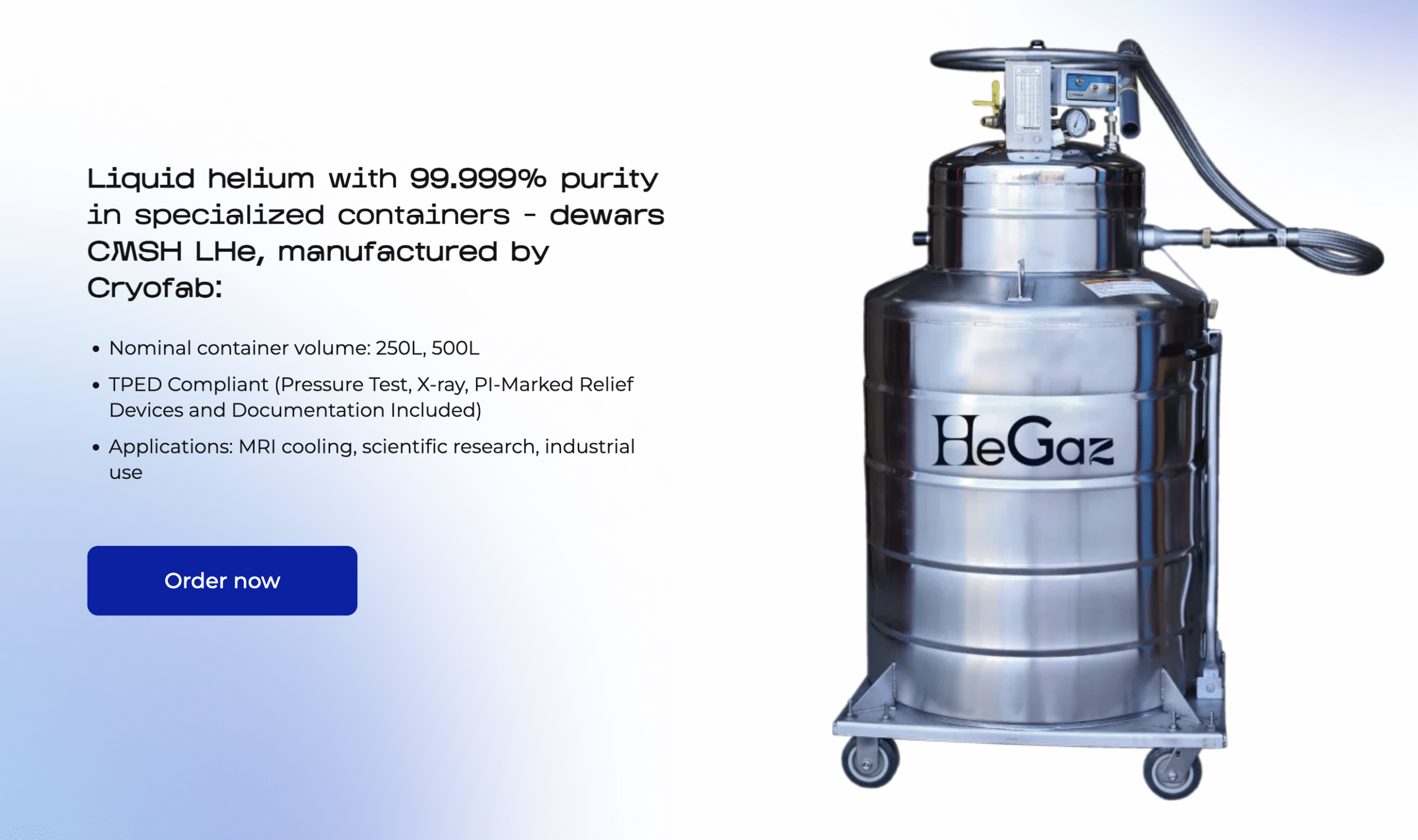 Hegaz – Liquid Helium Supply for MRI Systems - Liquid helium